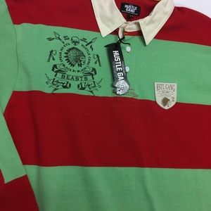 Akoo | Shirts | Hustle Gang Akoo Striped Polo Rugby Shirt | Poshmark